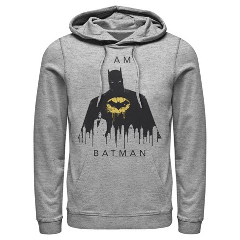 Men's Batman I Am Gotham Drip Pull Over Hoodie - Athletic Heather ...