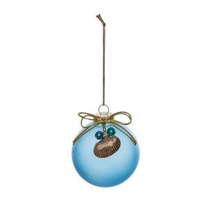 Beachcombers Blue Ball Ornament With Fan Shell Charm : Target