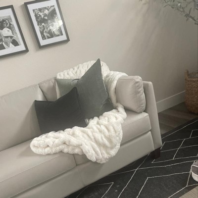 50"x60" Ruched Faux Rabbit Fur Throw Blanket - Threshold™ : Target