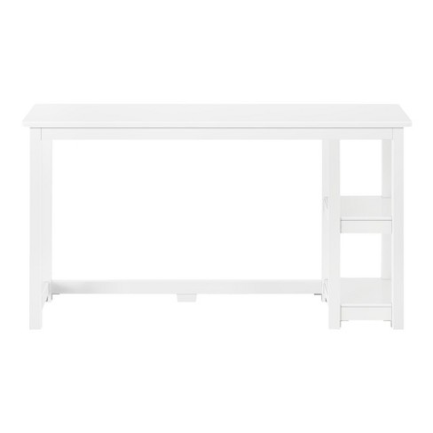 Max & Lily Solid Wood Desk With Shelves, 55 Inch, White : Target