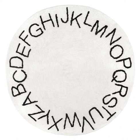 Nuloom Kids Washable Round Alphabet Rug, Off-white, 6' Round : Target