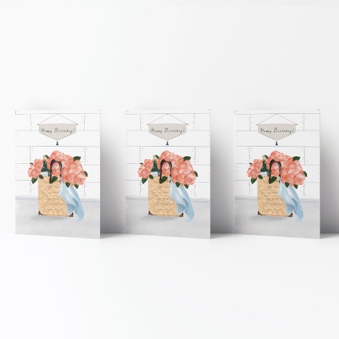 Happy Birthday Greeting Card Pack (3ct) "hbd Peonies" By Ramus & Co ...