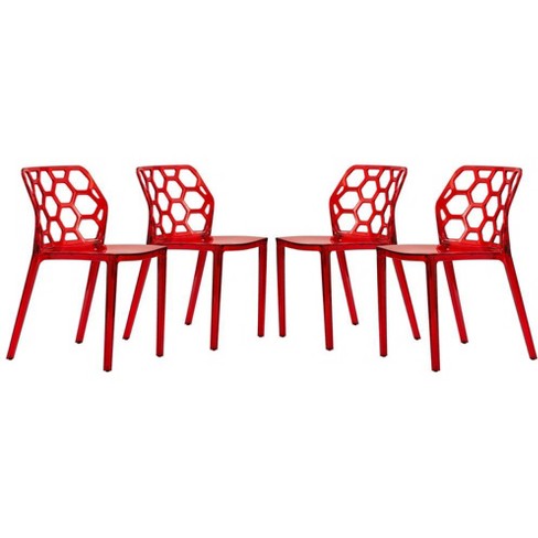 Leisuremod Dynamic Modern Plastic Dining Chair Set Of 4 (transparent ...