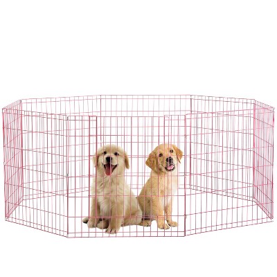 Fdw Dog Playpen Dog Pen 24inch Puppy Playpen With Door Entry Foldable ...