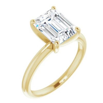 Pompeii3 3ct Emerald Solitaire Moissanite Engagement Ring In White ...