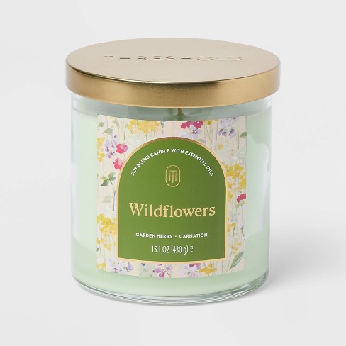2-wick Lidded Glass Jar Candle Wildflowers 15.1oz - Threshold™ : Target