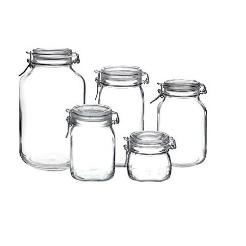 Bormioli Rocco Fido Clear Glass 5 Piece Canning Jar Set : Target