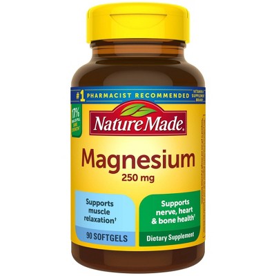 Nature Made Magnesium 250 Mg Softgels - 90ct : Target