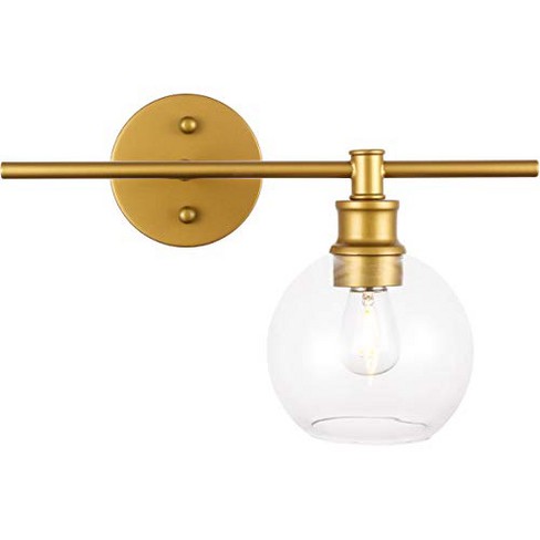 Elegant Lighting Collier 1 Light Brass And Clear Glass Right Wall ...