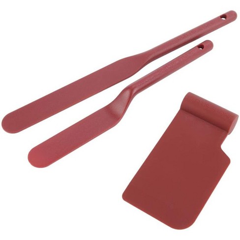 Lexi Home 3-piece Nylon Baking Spatulas & Bowl Scraper Set - Burgundy ...