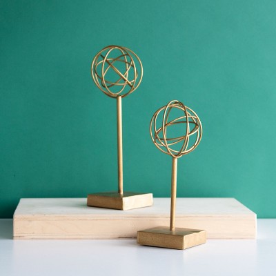 Gold Geometric Sphere Sculpture Decorative Table Top Décor - Foreside ...