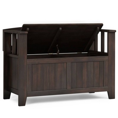 Wyndenhall 36" Halifax Transitional Solid Wood Entryway Storage Bench ...