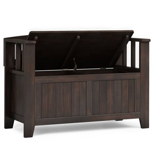 Normandy Small Entryway Storage Bench Brunette Brown - Wyndenhall ...