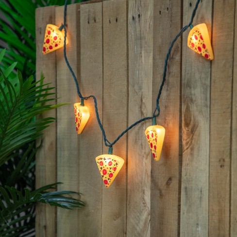 Northlight 10-count Pepperoni Pizza Patio Light Set, 5.75ft Green Wire ...