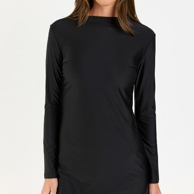 Calypsa Women's Long Sleeve Mock-neck Upf 50+ Jenna Swim Tunic : Target