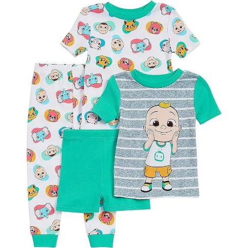 Cocomelon Toddler Boy's 4-piece Cotton Pajama Set, Teal, 2t : Target