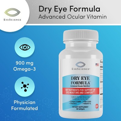 Eye-Science Dry Eye Formula, Advanced Ocular Vitamin, Softgels, 90 Ct ...