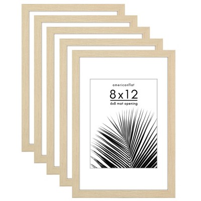 Americanflat 2 Pack Of 8x12 Frames With 6x8 Mat - Plexiglass Cover ...