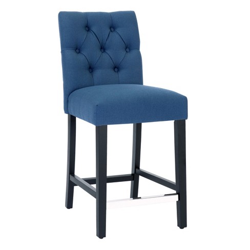 Westintrends 24" Linen Fabric Tufted Counter Stool, Tea : Target