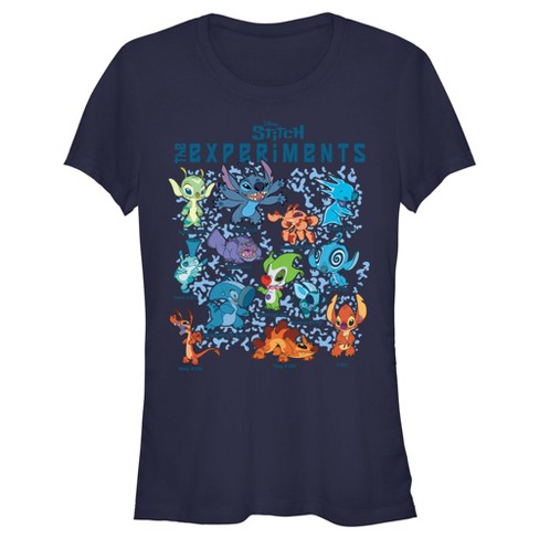 Junior's Women Lilo & Stitch The Experiments Portraits T-shirt - Navy ...