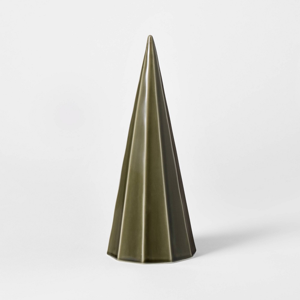 Medium Glossy Ceramic Christmas Tree Green - Threshold™ designed with ...
