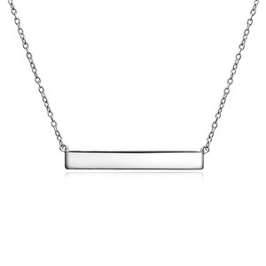 Bling Jewelry Minimalist Horizontal Name Plate Sideways Bar Pendant ...
