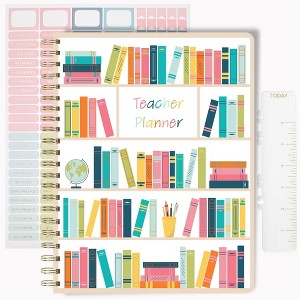 Undated Teacher Planner • 12 Months + 52 Weeks • Stickers, Storage ...