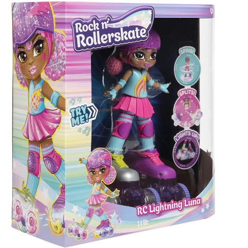 Jakks Pacific Rock N Rollerskate Doll Lightning Luna Light Up Remote ...