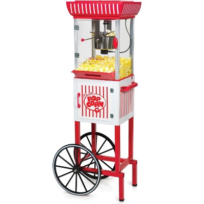 Nostalgia Pc25rw 2.5-ounce, 10-cup Popcorn Cart, 48-inch - Red/white ...
