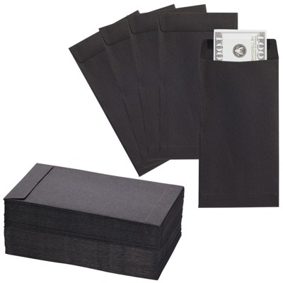 Juvale 100 Pack #10 Black Business Envelopes With Gummed Seal For ...