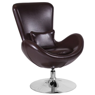 Flash Furniture Egg Series Brown LeatherSoft Side Reception Chair : Target