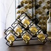 Sunnydaze Modern 6-bottle Triangular Wine Rack - Indoor Steel Wire ...