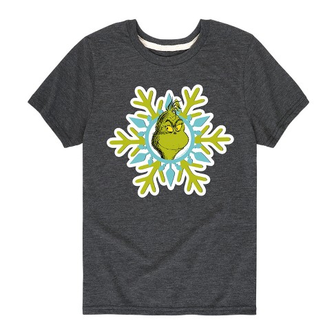 Boys' Dr. Seuss The Grinch Snowflake Short Sleeve Graphic T-shirt ...