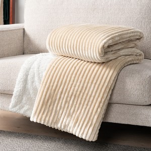 Pavilia Soft Thick Fleece Flannel Ribbed Striped Throw Blanket, Luxury ...