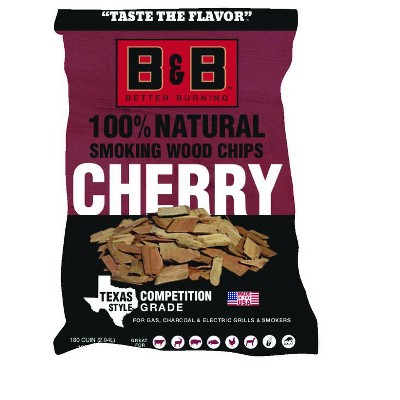 B&B Charcoal All Natural Cherry Wood Smoking Chips 180 cu in : Target
