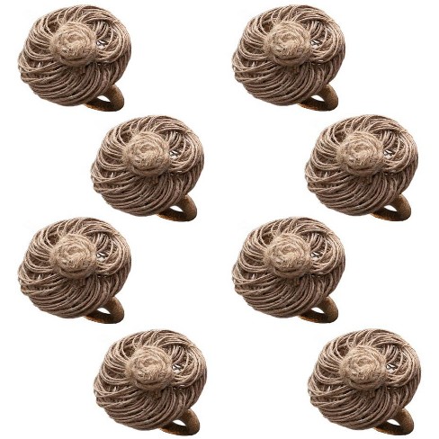 India Handicrafts 20263 Round Loop Flower, Natural Brown 2 Inch Jute ...