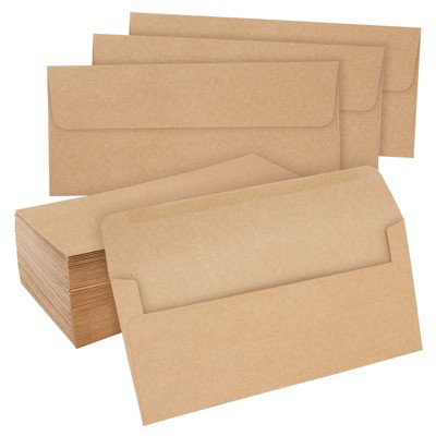 Juvale 100 Pack Bulk #10 Brown Envelopes With Gummed Seal For ...