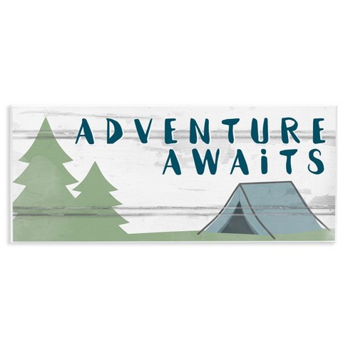 Stupell Industries Adventure Awaits Camping Scene, 17" X 7" : Target