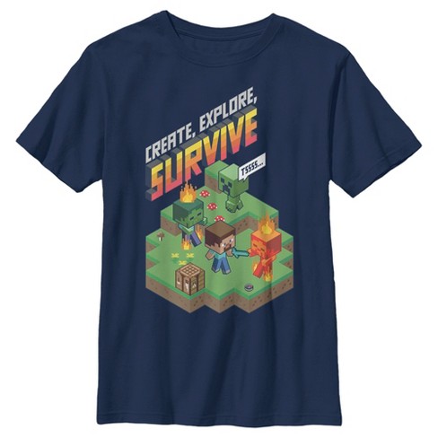 Boy's Minecraft Steve Create Explore Survive T-shirt : Target