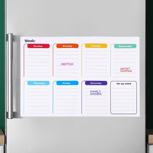 Unique Bargains Magnetic Dry Erase Weekly Planner Nano-coated Pvc ...