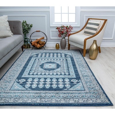 Rugs America Harper HY40I Midnight Blue Abstract Vintage Area Rug for ...