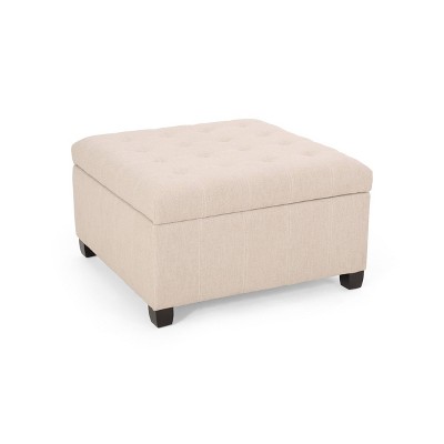 Isabella Contemporary Tufted Fabric Storage Ottoman With Lid ...