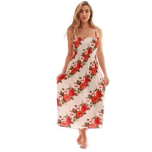 Just Love Floral Print Tube Sundress - Swimwear Cover Up Summer Dress ...
