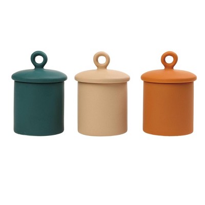 Transpac Ceramic Round Edge Containers Set Of 3 Spring Home Decorations ...