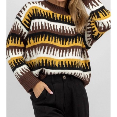 Women's Apres Ski Patterned Sweater - Blue Blush M : Target