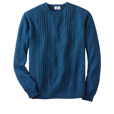 Liberty Blues By Kingsize Men's Big & Tall Crewneck Cable Knit Sweater ...
