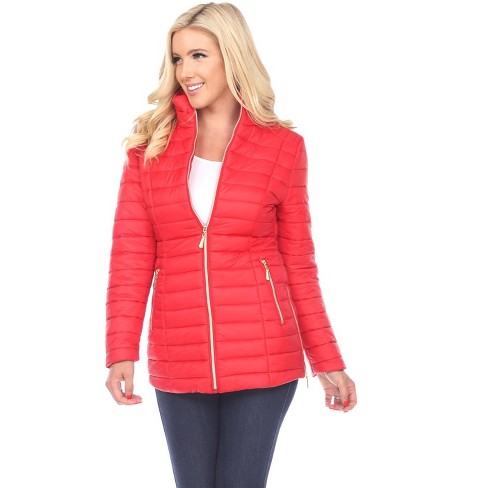 Women's Puffer Coat Red X Large - White Mark : Target