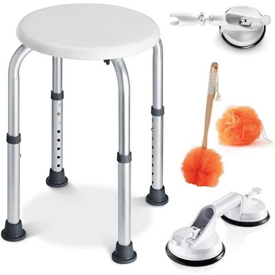 Shower Chair Set Of 5 With Suction Grab Bar & Suction Cup Shower Head ...