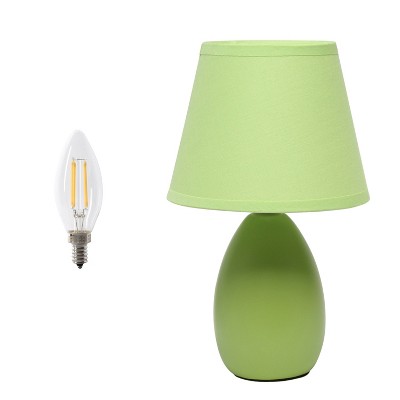 Wavy Shade Collection With Ceramic Base Table Lamp Green - Threshold ...