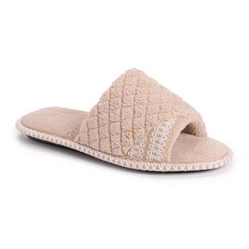 Muk Luks Women's Sally Open Toe Scuff Slipper - Honey Wheat , L (9-10 ...